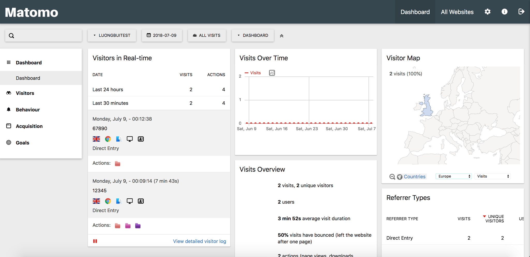 A docker compose to try out Matomo | L.
